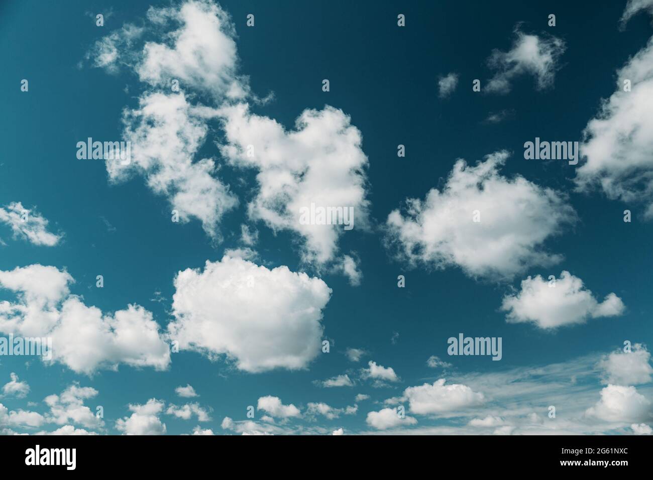 Light Cloudy Blue Sky With Fluffy Clouds. Natural Background. Natural ...
