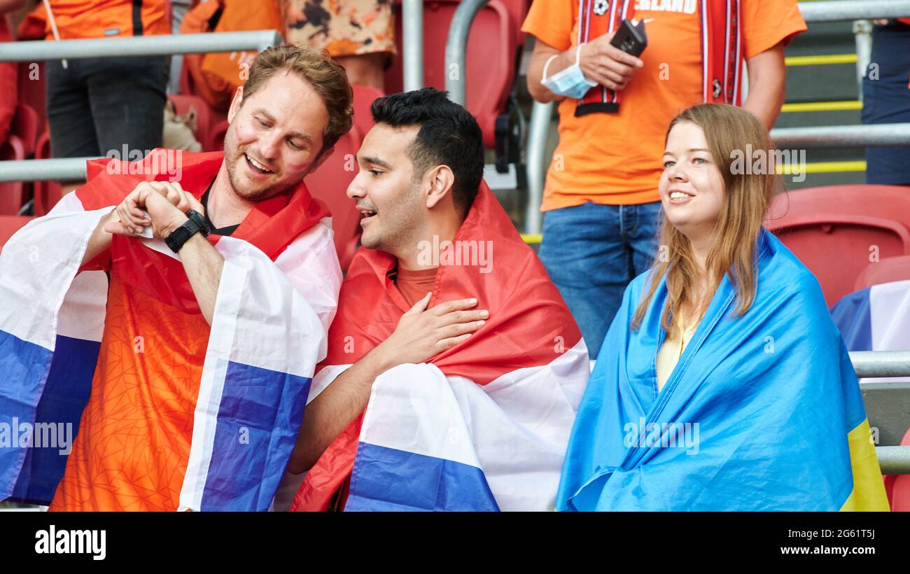 AMSTERDAM, NETHERLANDS - JUNE 13, 2021: Fans of Netherlands. EURO 2020 ...