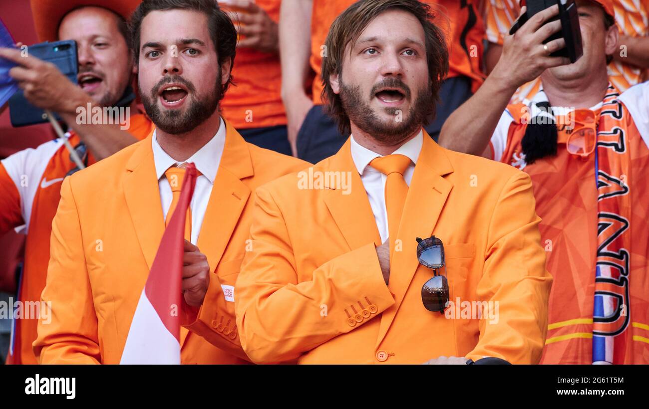 AMSTERDAM, NETHERLANDS - JUNE 13, 2021: Fans of Netherlands. EURO 2020 ...