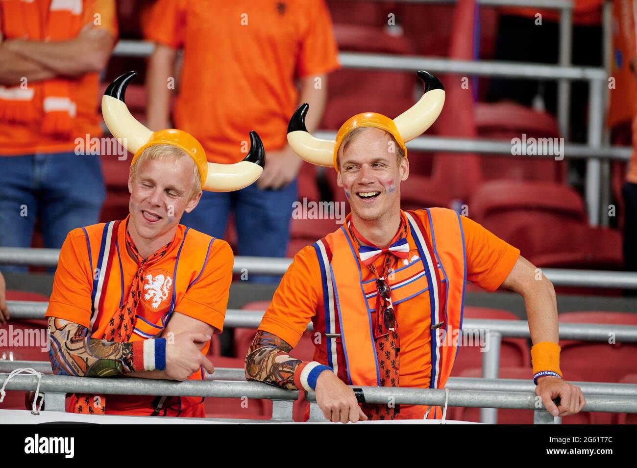 AMSTERDAM, NETHERLANDS - JUNE 13, 2021: Fans of Netherlands. EURO 2020 ...
