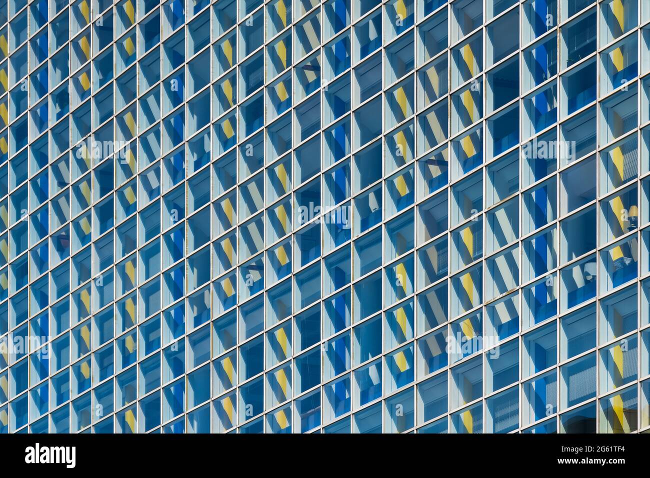 Architectural abstract of the modern glass US Bank Plaza in downtown ...