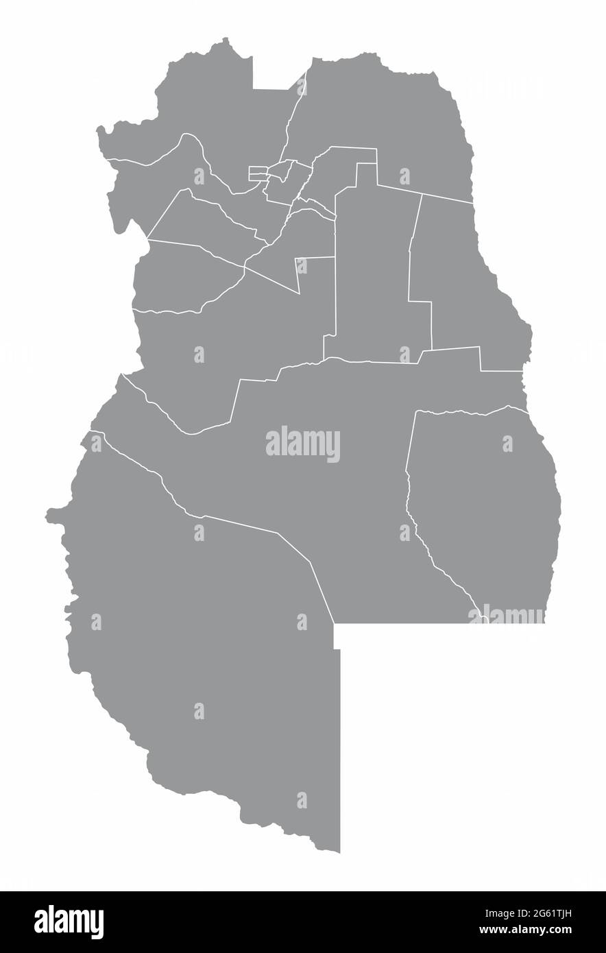 Mendoza province administrative map isolated on white background ...
