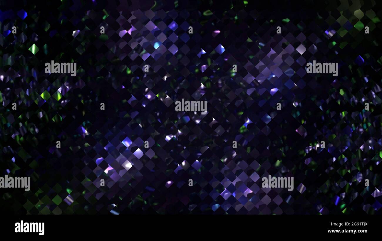 3D rendering of a mosaic of complex geometric shapes. Color palette of ...