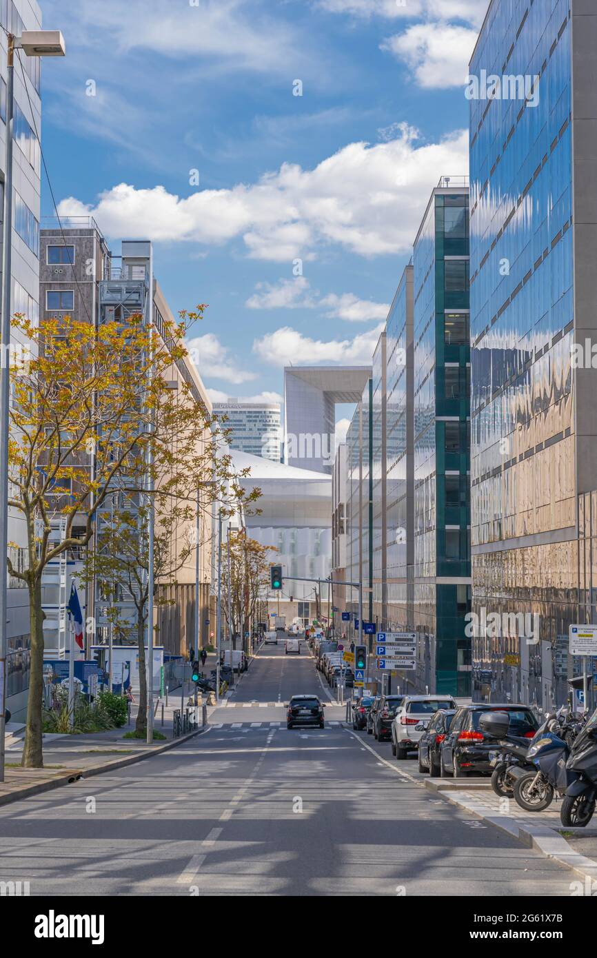 Nanterre, France - 05 02 2021: La Defense district. View of Arch of La ...