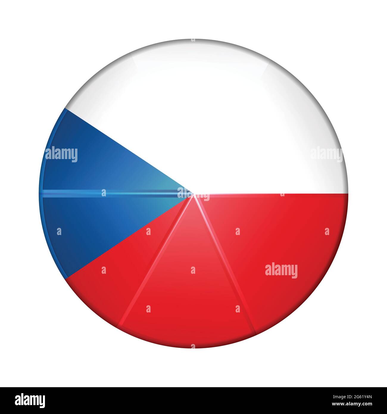 Glass light ball with flag of Czech Republic. Round sphere, template ...