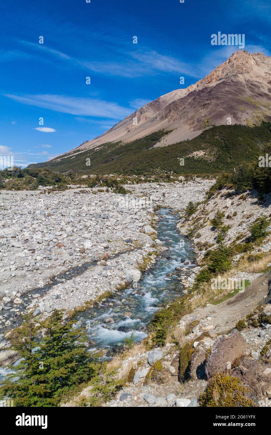 Clean creek in National Park Los Glaciares, Patagonia, Argentina Stock ...