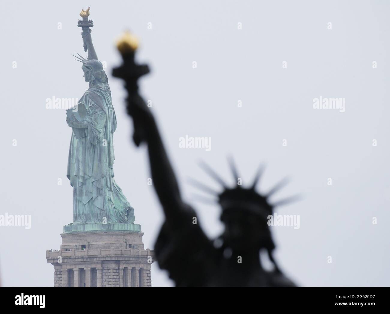 New York City, USA. July 1 2021: Lady Liberty's "Little Sister" Statue ...