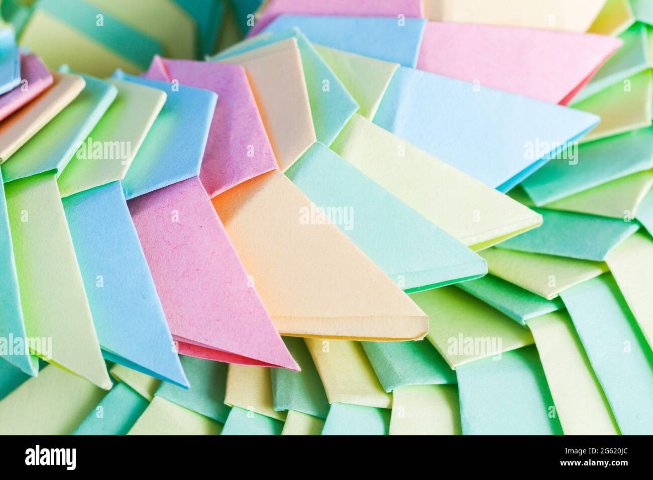 Abstract origami background, parametric spiral structures of colorful ...