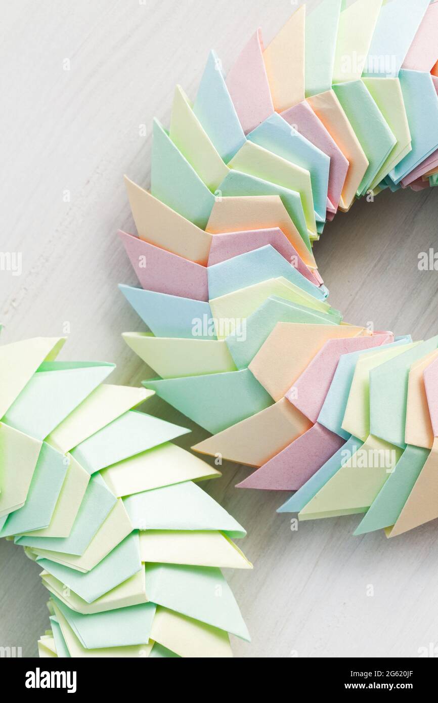 Origami rings, abstract parametric structures made of colorful paper ...