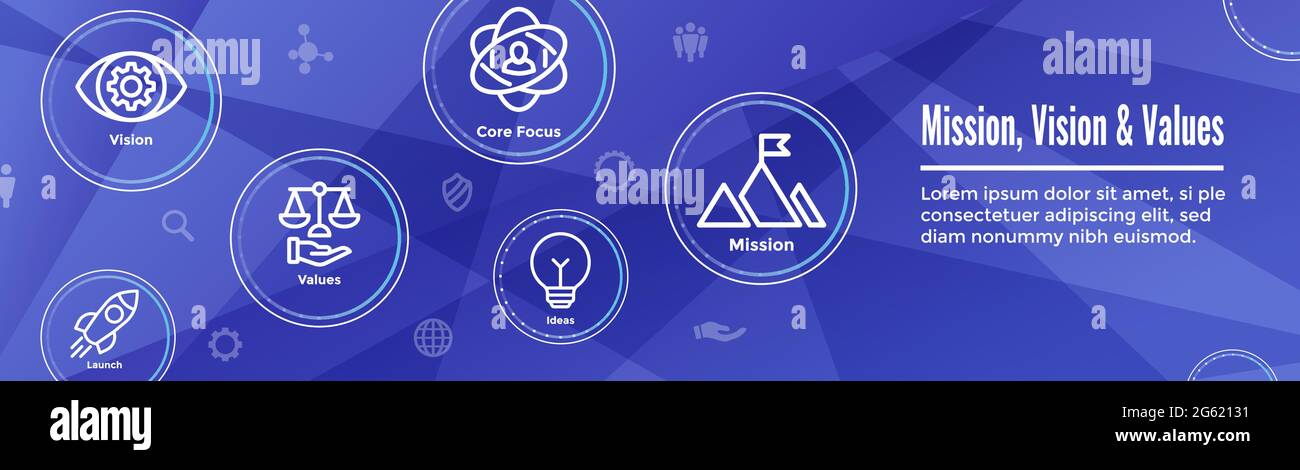 Mission Vision and Values Web Header & Icon Set Stock Vector Image ...