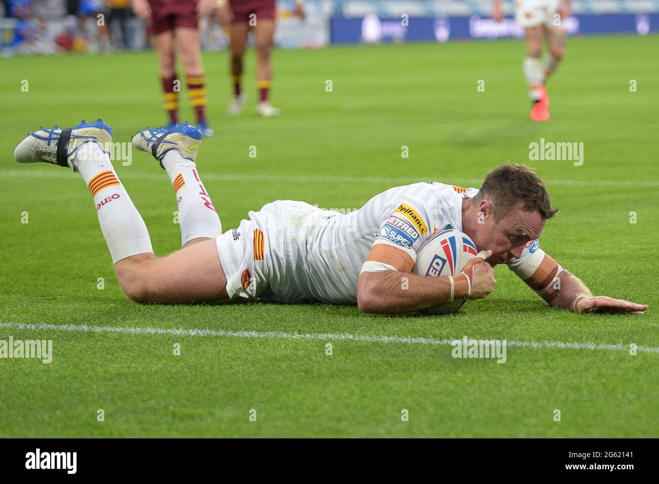 Huddersfield, England - 1 July 2021 - James Maloney of Catalan Dragons ...
