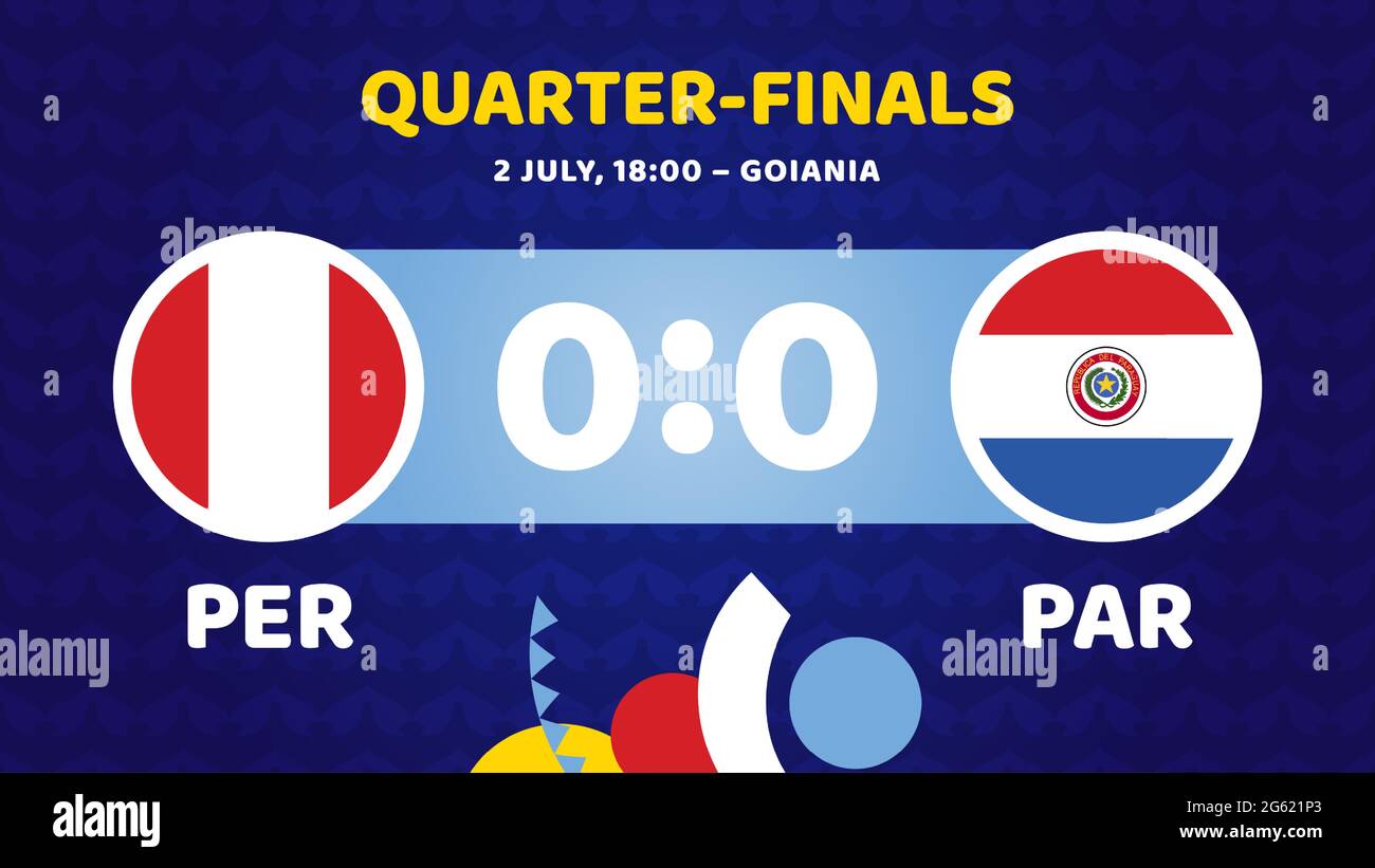 Peru vs Paraguay match vector illustration Football 2021 championship ...