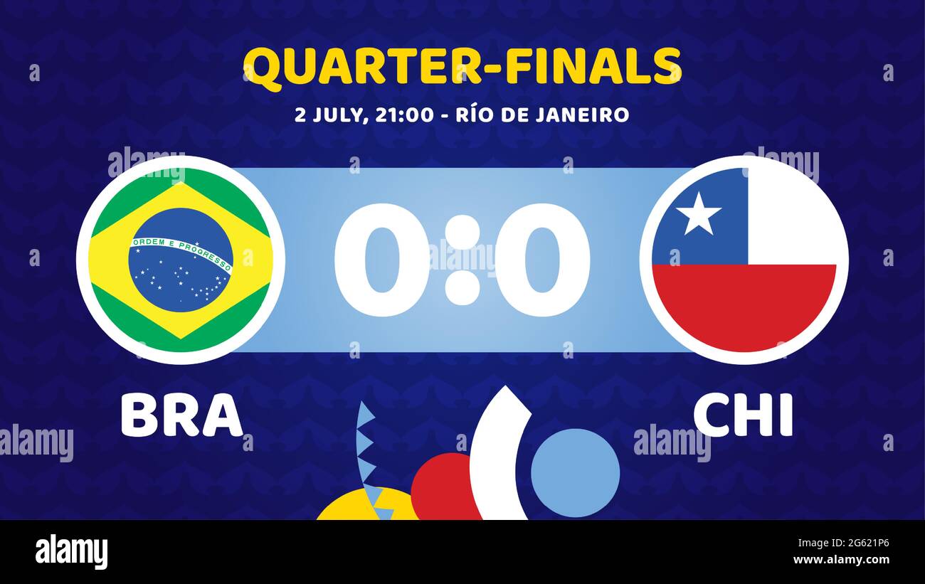 Brazil vs Chile match vector illustration Football 2021 championship ...