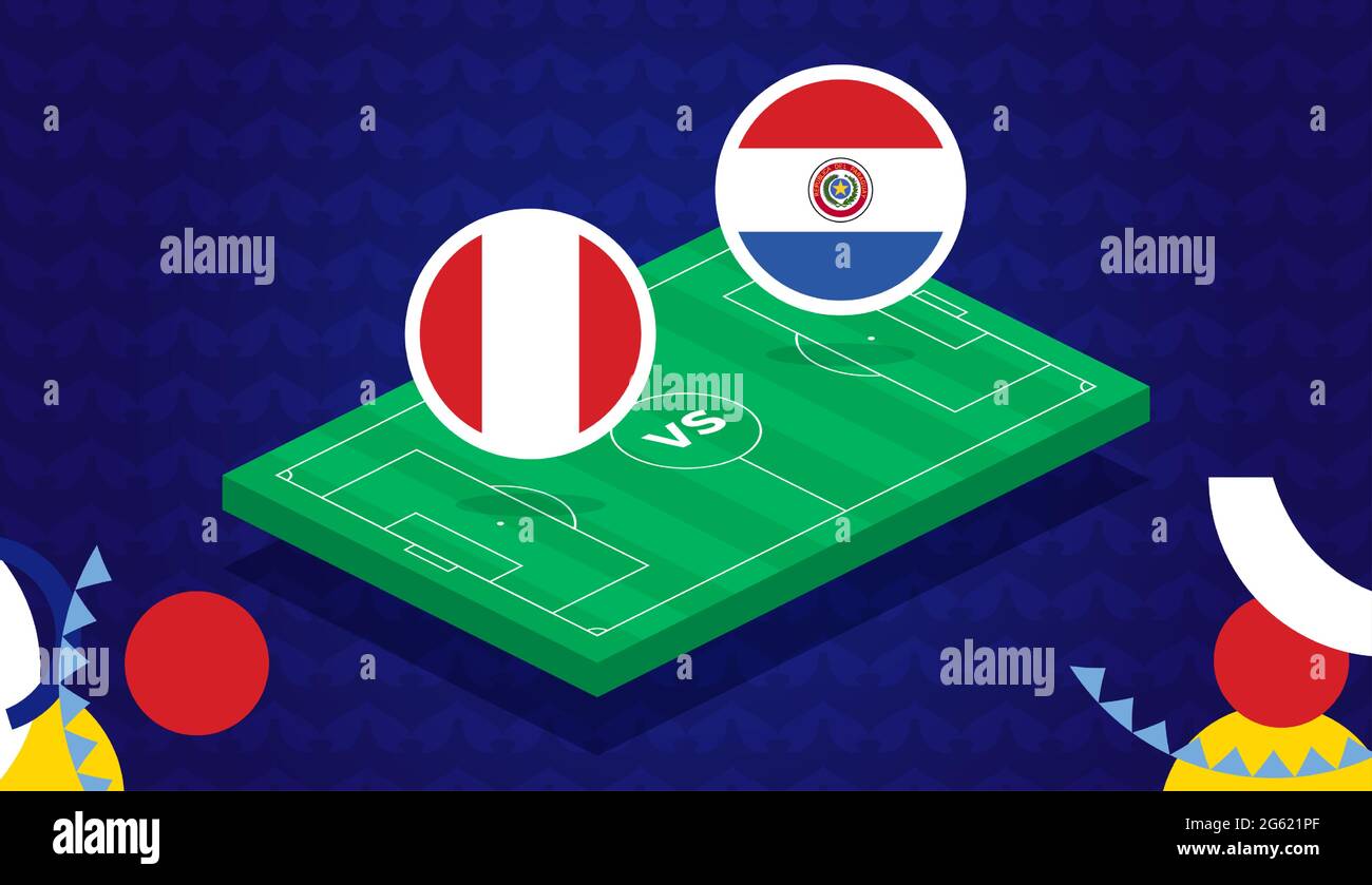 Peru vs Paraguay match vector illustration Football 2021 championship ...