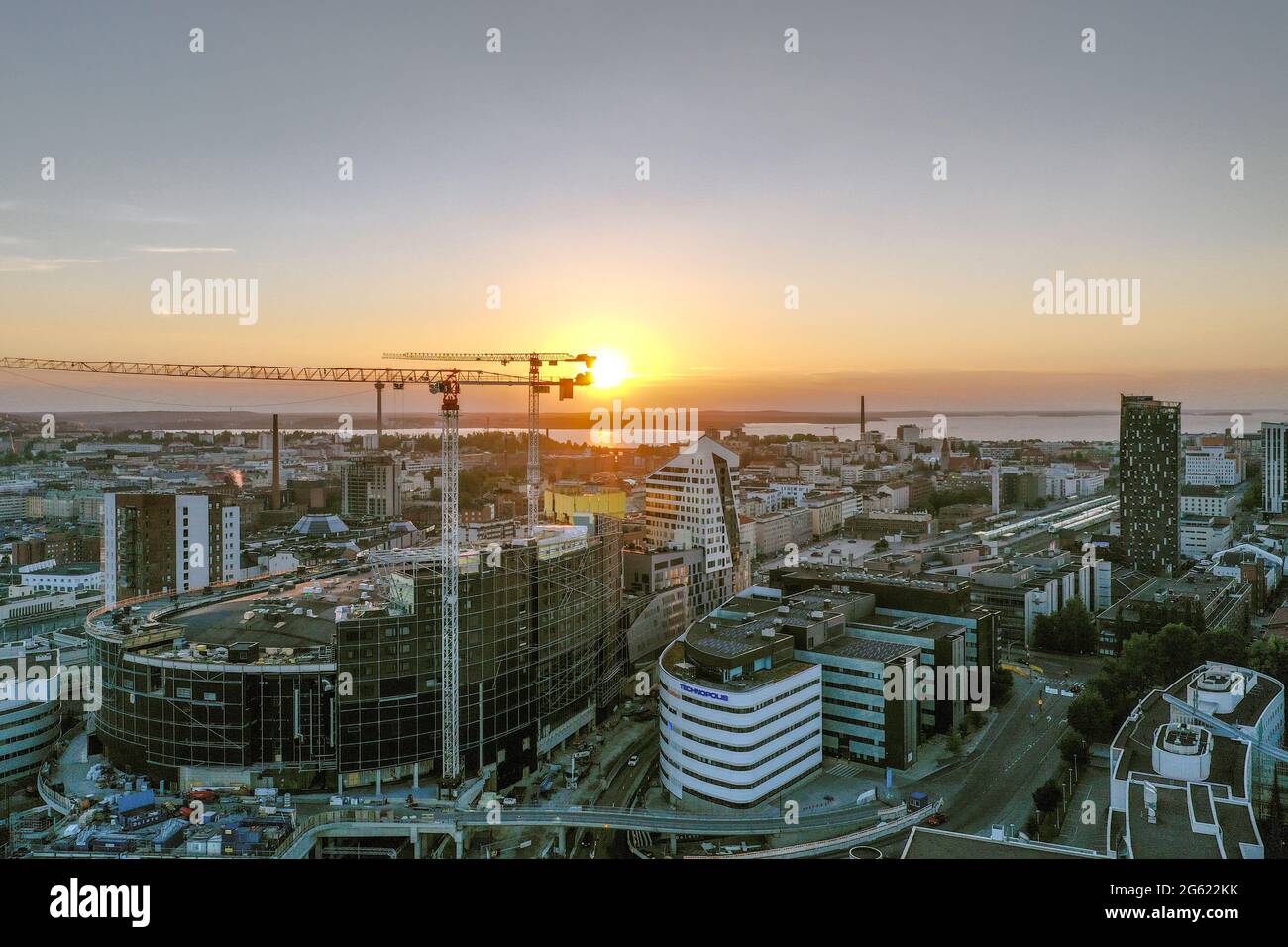 Building Nokia arena under the sunset Stock Photo - Alamy