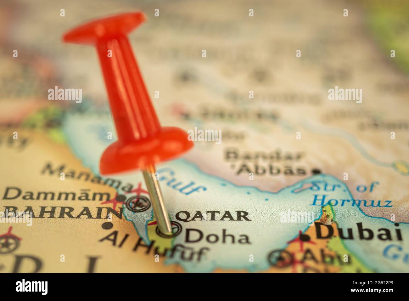 Qatar political map hi-res stock photography and images - Alamy