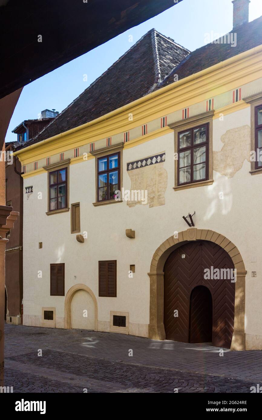 Medieval house with original remains of wall painting, Templom utca ...