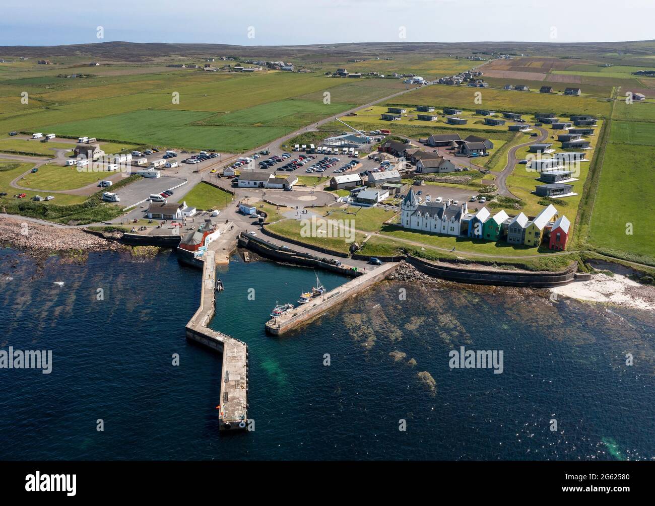 Aerial view of John 'o Groats, Caithness, Scotland, UK Stock Photo - Alamy