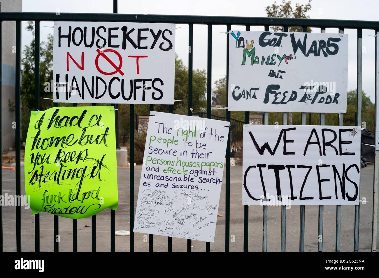 Los Angeles, California, USA. 1st July, 2021. Signs advocate for the ...