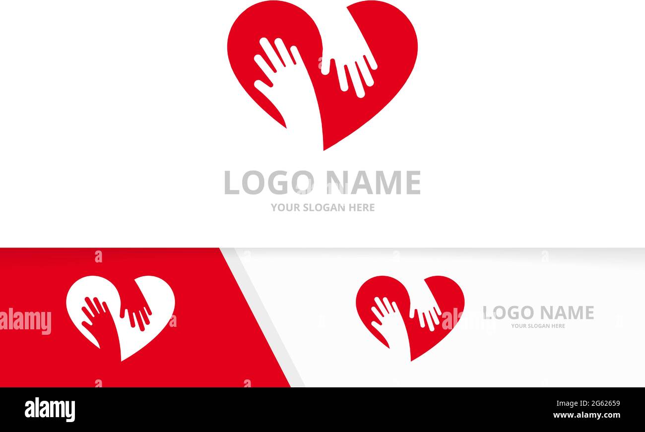 Vector heart and embrace logo combination. Friendship logotype design ...