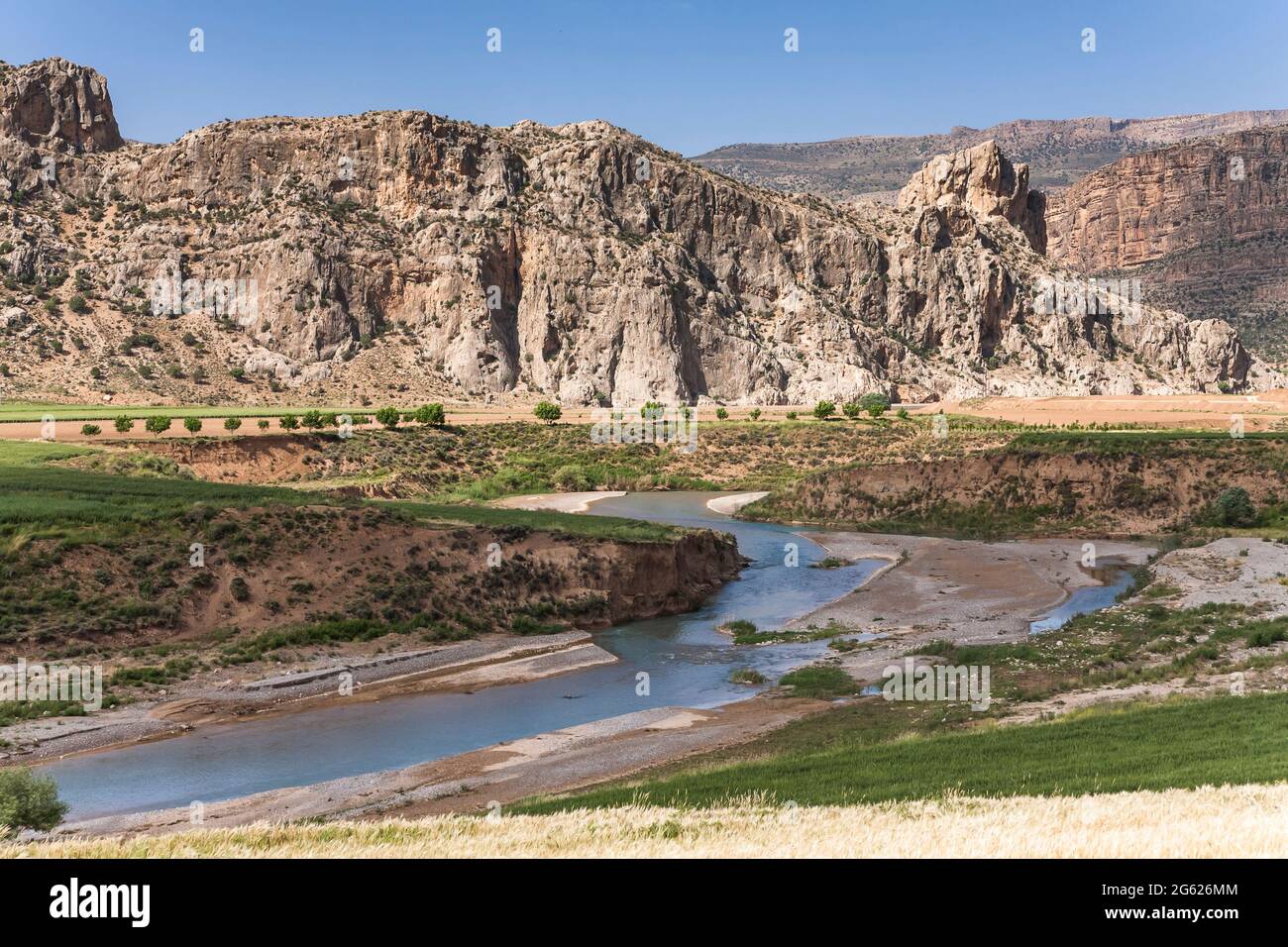 Landscape of nature at highland of Zagros mountains, rock mountains and ...