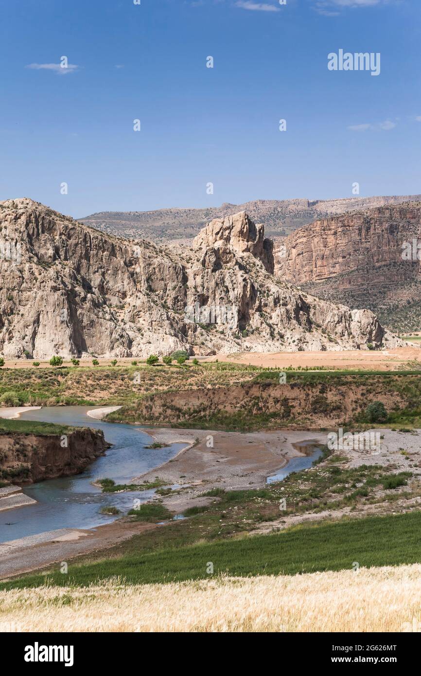 Landscape of nature at highland of Zagros mountains, rock mountains and ...