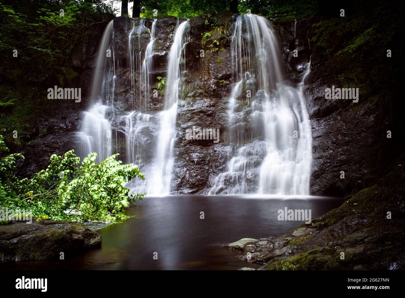 Waterfall in Glenariff National Forest Park Stock Photo - Alamy