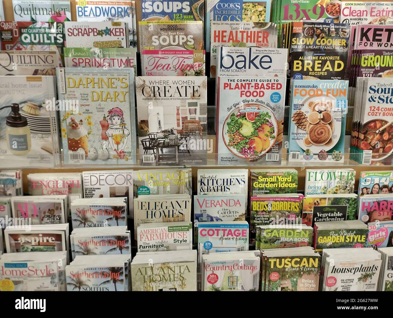 Magazine Rack in Store Stock Photo - Alamy