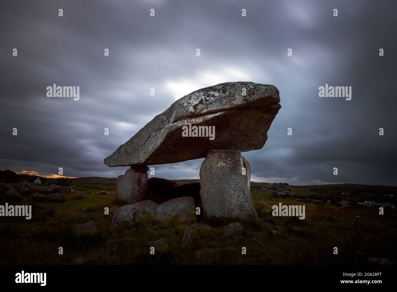 Kilclooney More dolmen by a cloudy day Stock Photo - Alamy