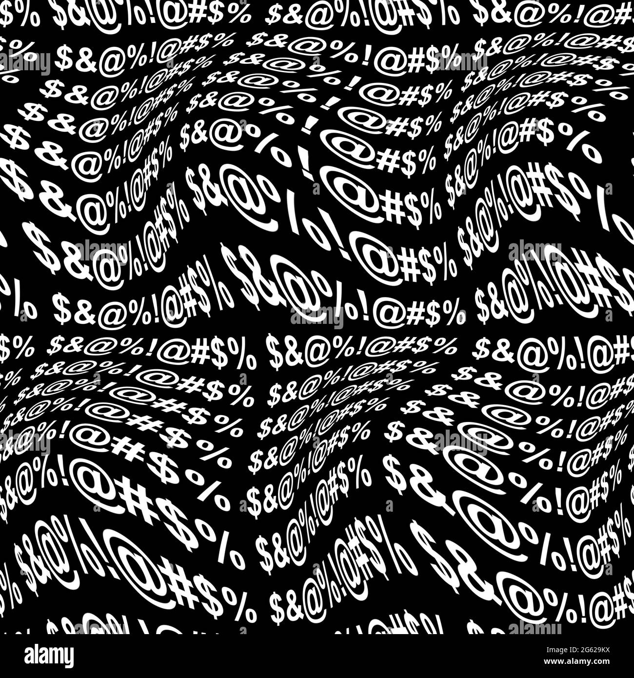 Special character word warped, distorted, repeated, and arranged into ...