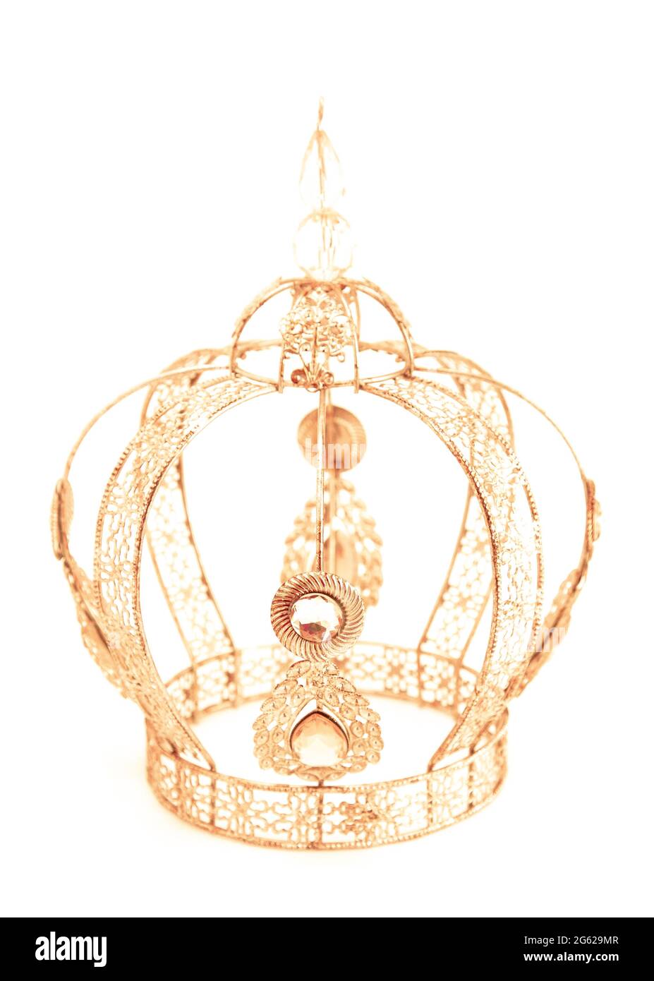 A Royal Crown with Jewels and Made of Gold on a White Background Stock ...