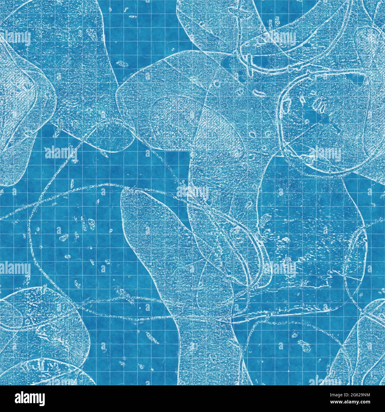 Seamless bright blue blueprint pattern for textile and print Stock ...