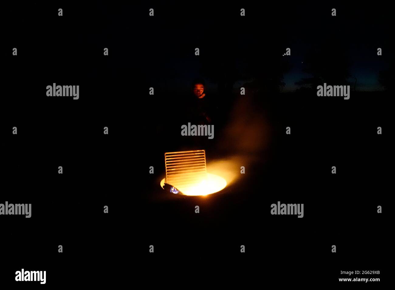 Campfire on the North Rim of the Grand Canyon National Park, Arizona, U ...