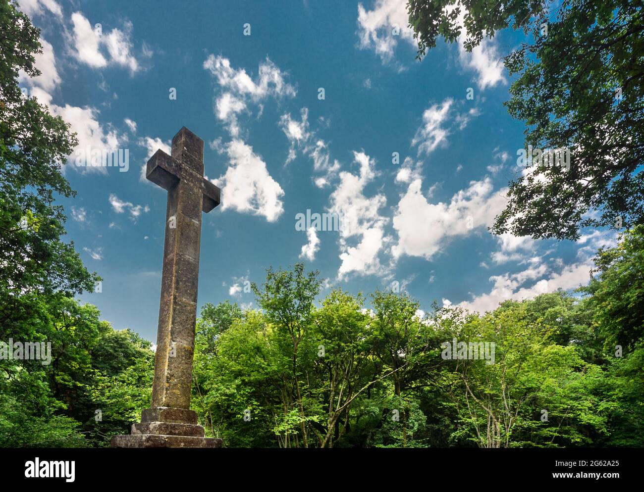A grade two listed monument,a stone cross erected in 1825 in a clearing ...