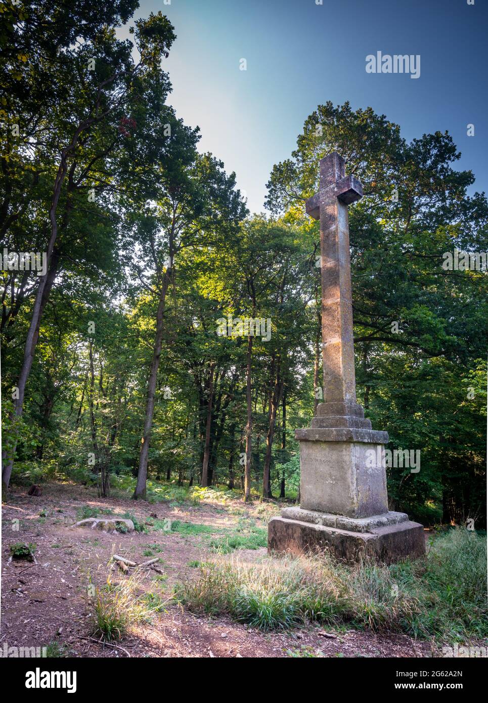 A grade two listed monument,a stone cross erected in 1825 in a clearing ...