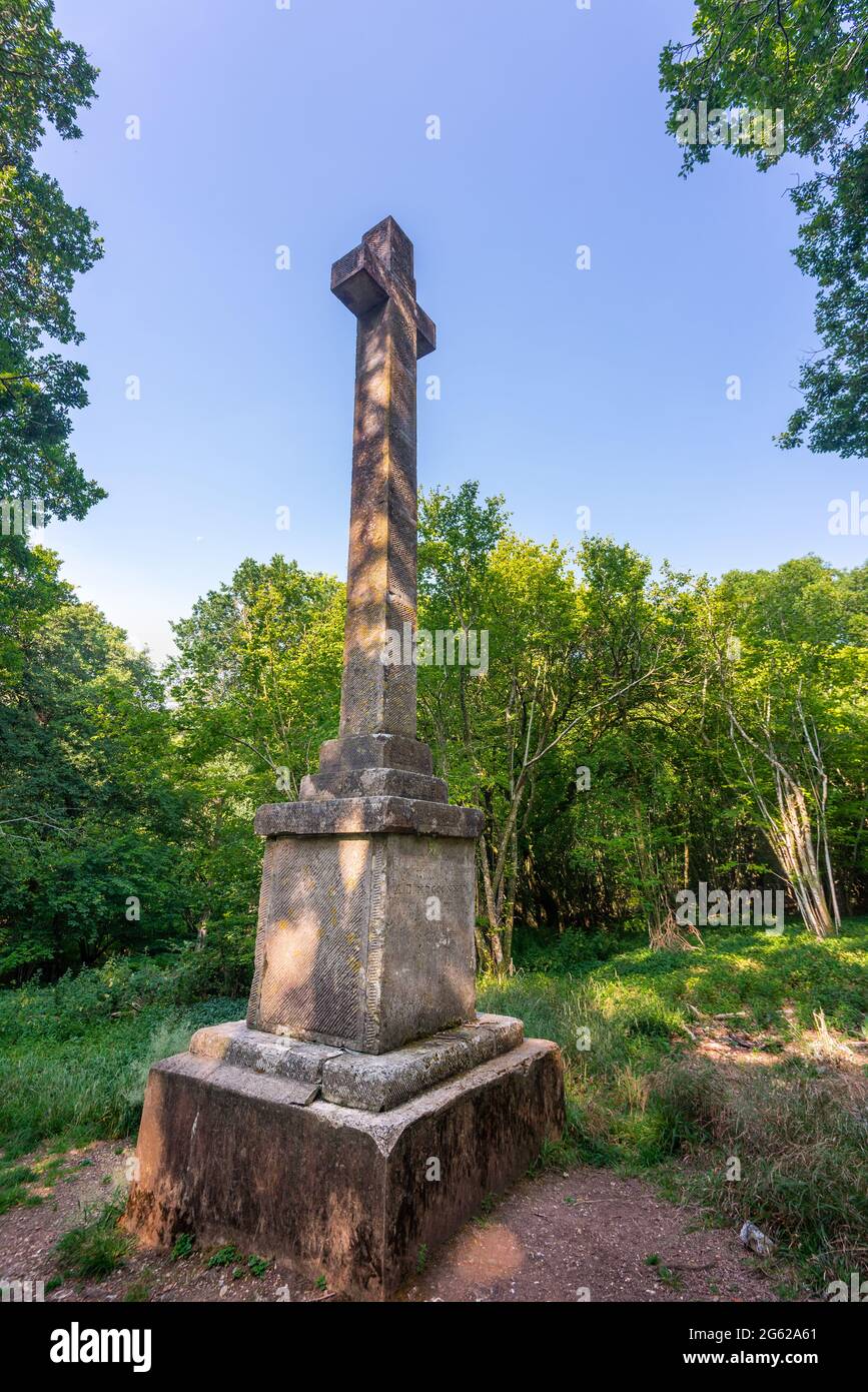A grade two listed monument,a stone cross erected in 1825 in a clearing ...