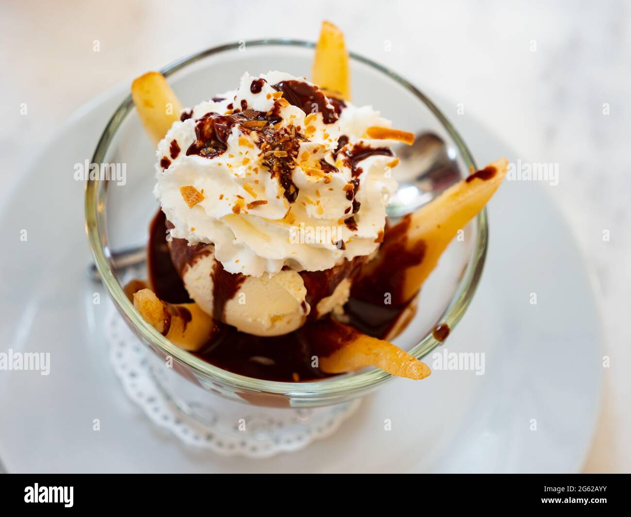 Delicious dessert of French cuisine Pear Beautiful Elena Stock Photo ...
