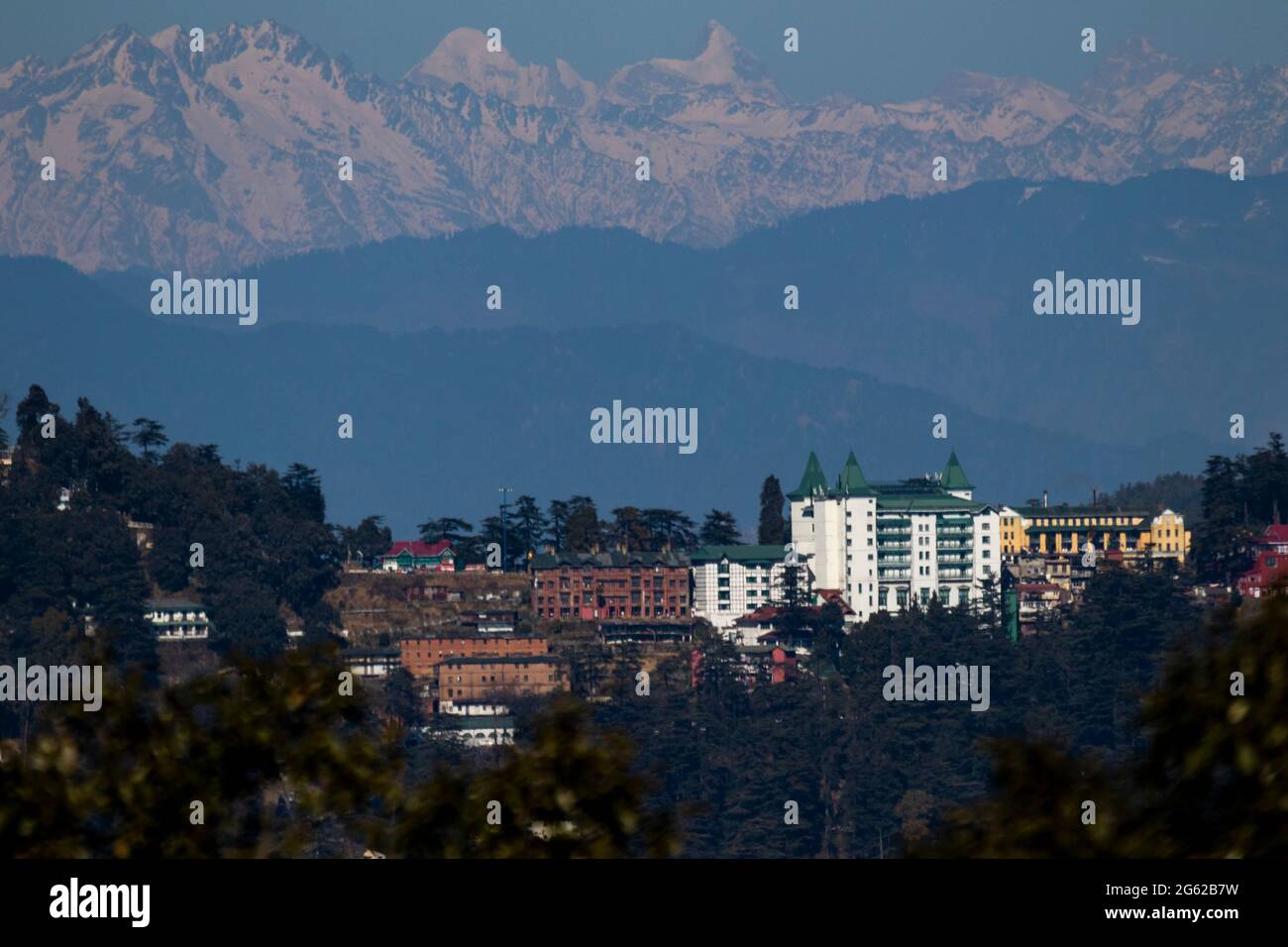 Panoramic view of Shimla, Himachal Stock Photo - Alamy