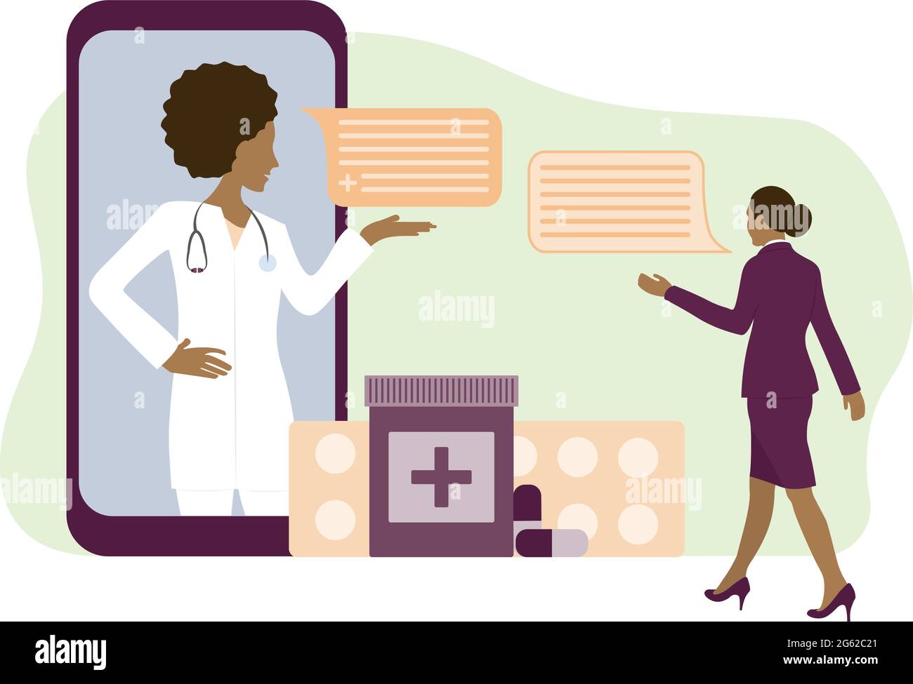 Video conference woman online Stock Vector Images - Alamy