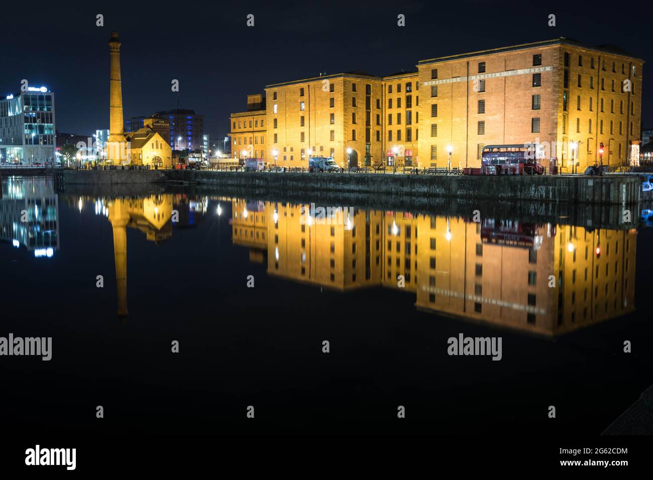 Canning Dock, Liverpool, by night Stock Photo - Alamy