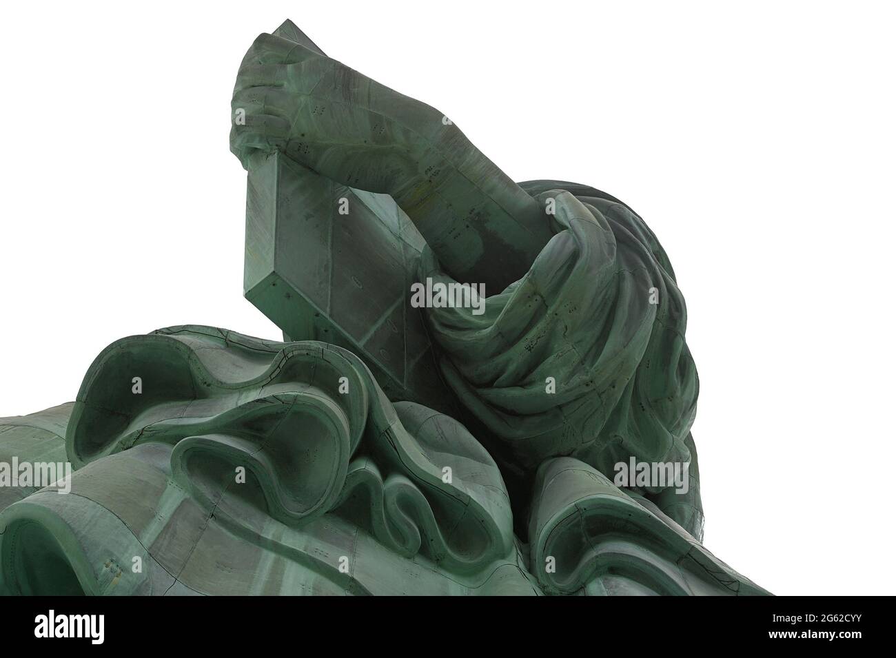 New York, USA. 01st July, 2021. A bottom view of the Statue of Liberty ...