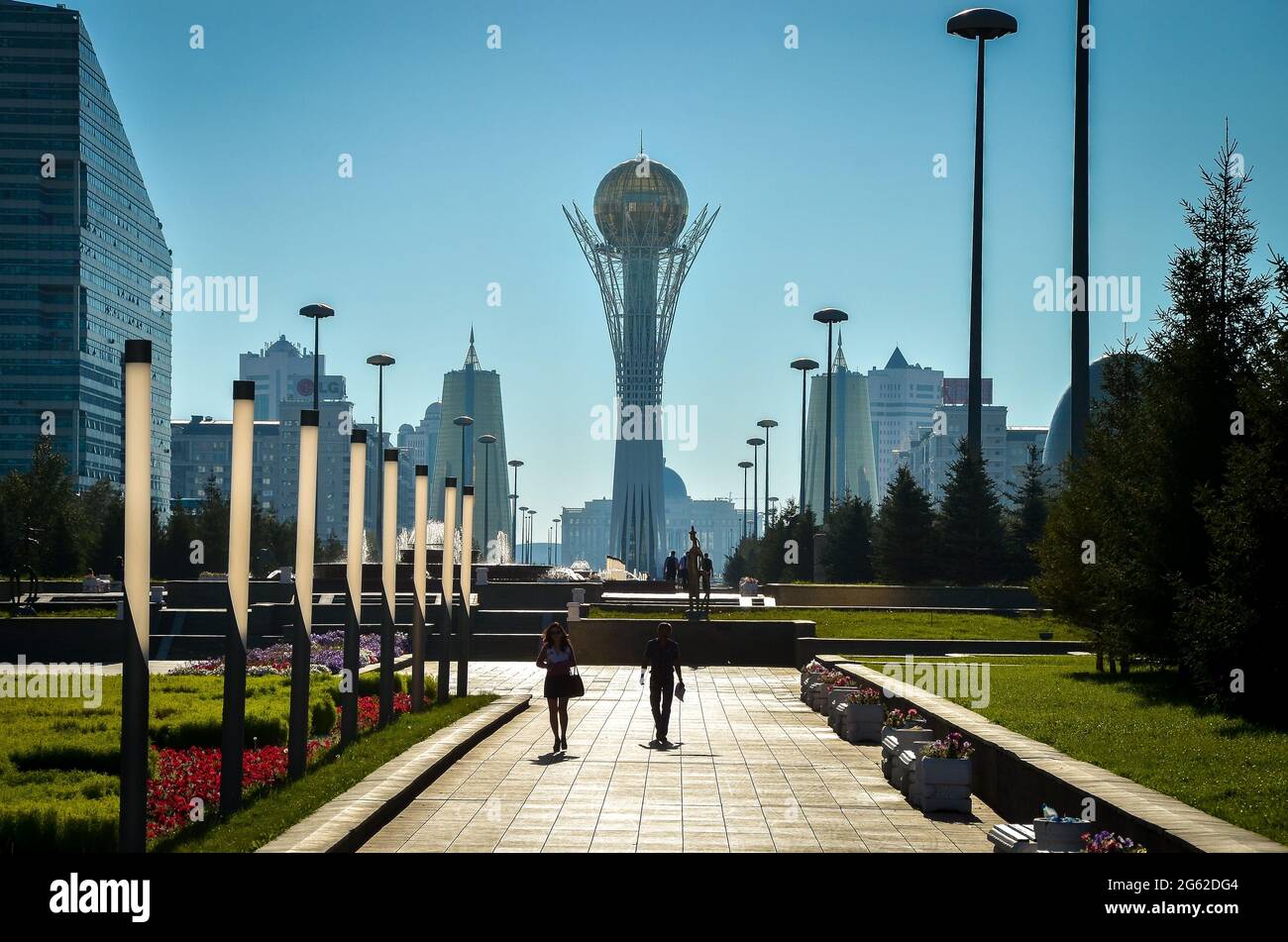 Nur-Sultan.Kazakhstan: 03.09.2013 - View of the structure of Baiterek ...
