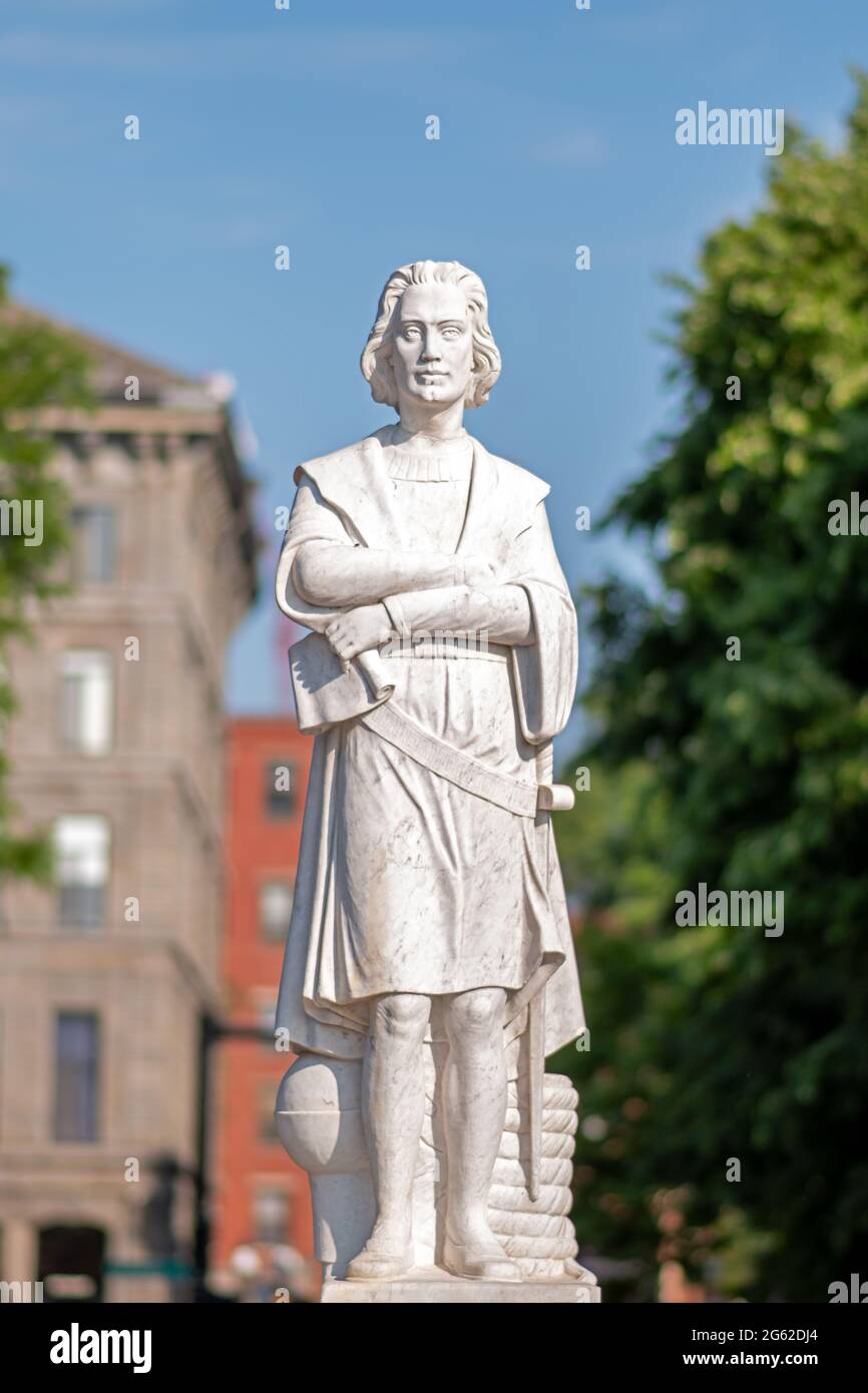 Boston, Massachusetts, United States, July 29, 2019. Statue of ...