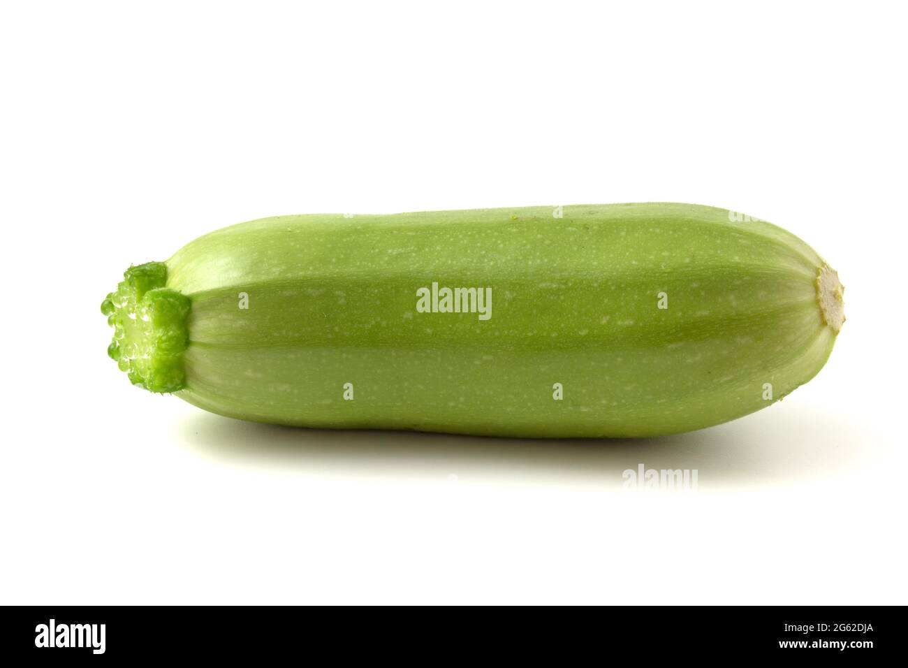 Little fresh young green zucchini on a white background Stock Photo - Alamy