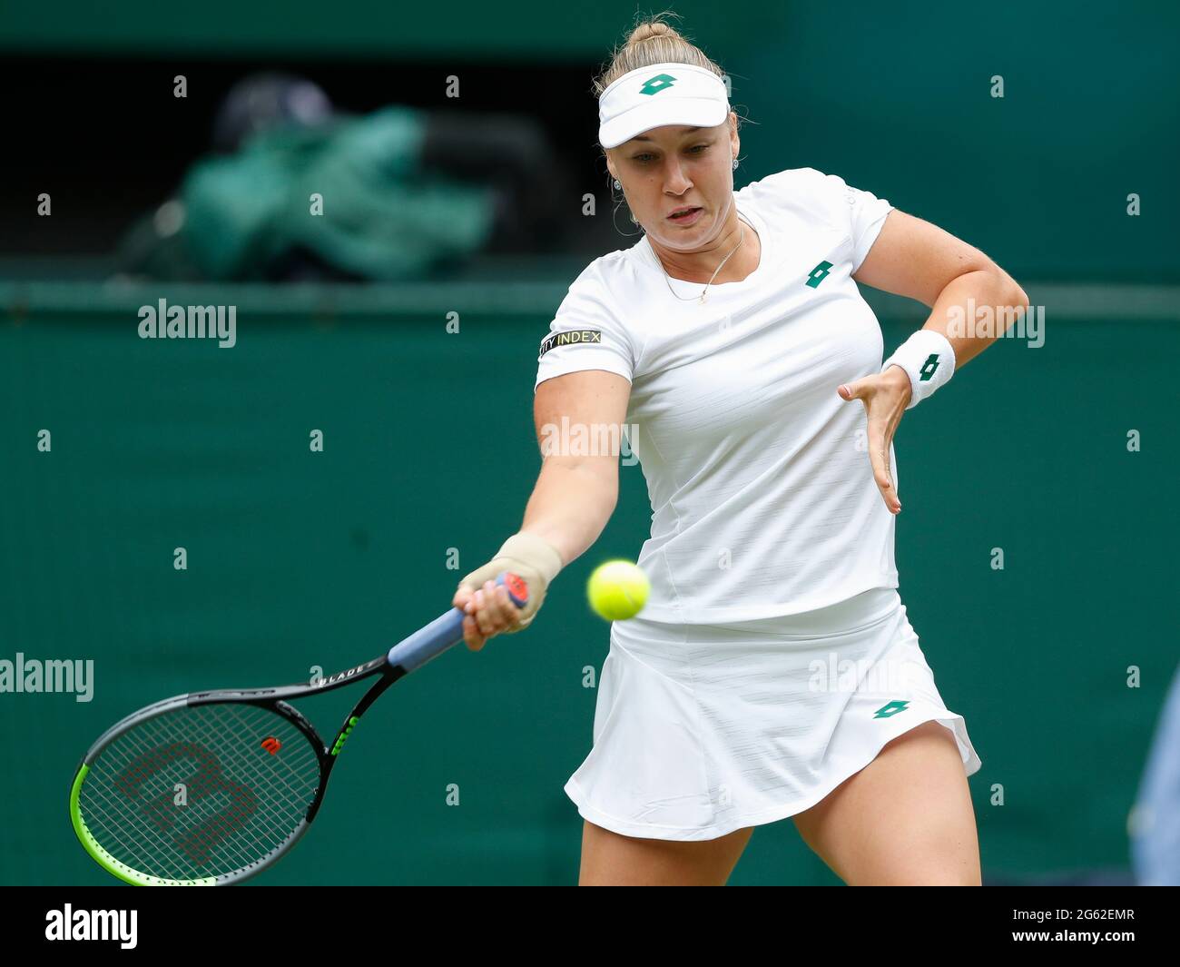 London, Britain. 1st July, 2021. Anna Blinkova of Russia competes ...