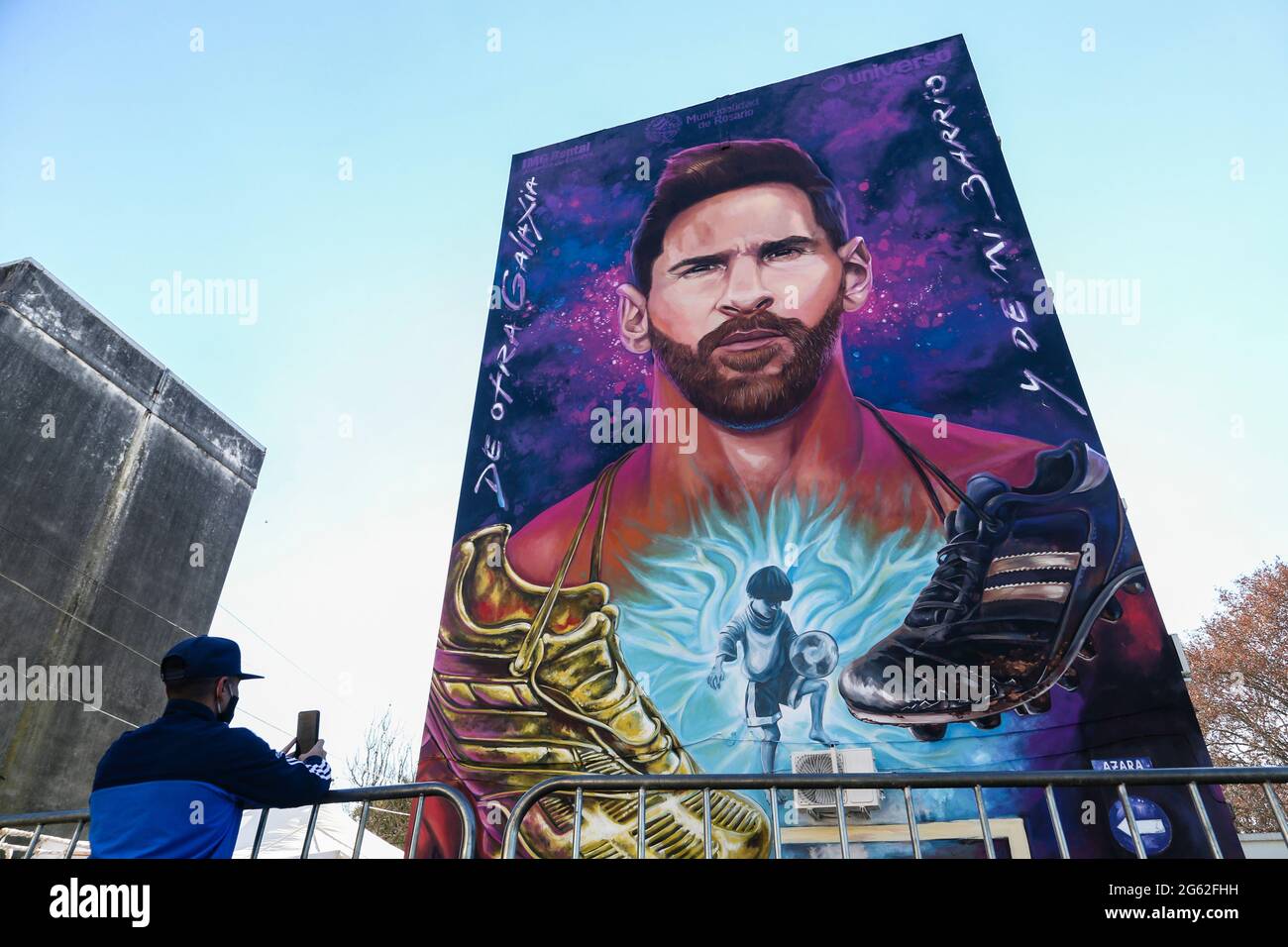 Rosario, Santa Fe, Argentina. 1st July, 2021. A large mural was ...