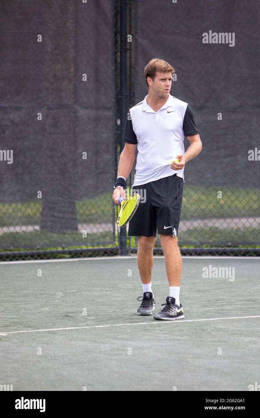 Tennis player Ryan Harrison plays at the Midtown Athletic Club Tennis ...