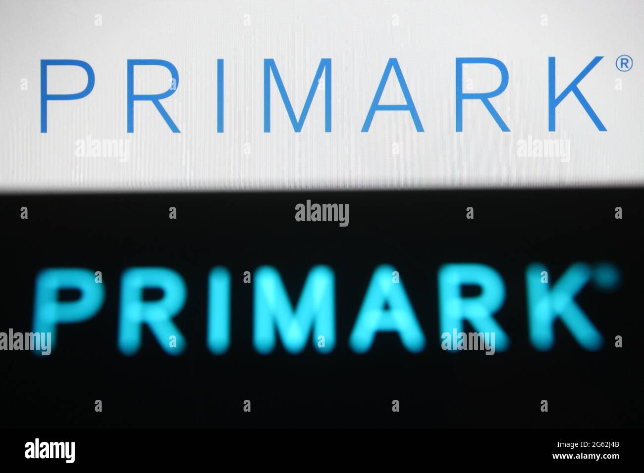 In this photo illustration a Primark logo of an Irish fast fashion ...