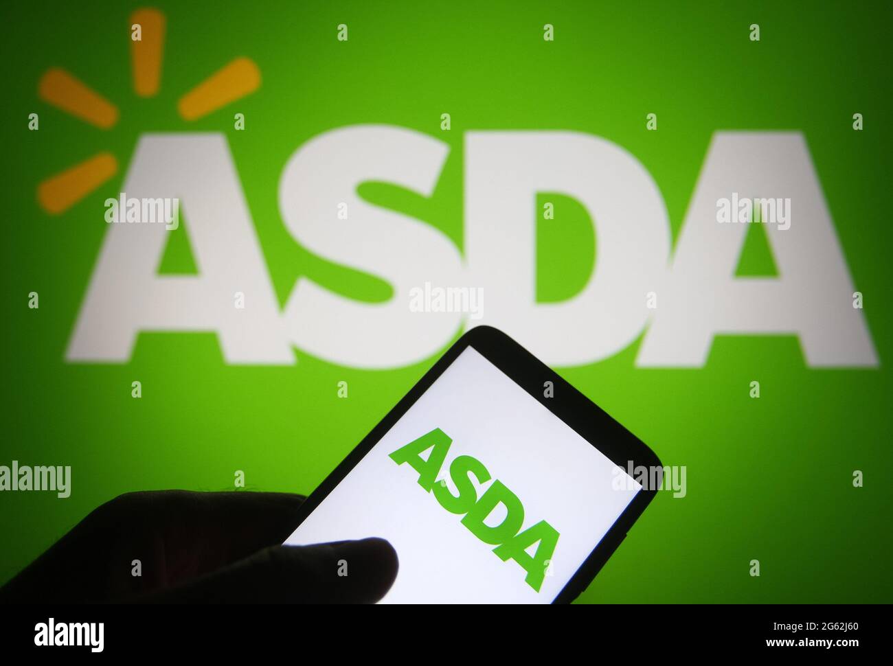 In this photo illustration the Asda (Asda Stores Limited) logo of a ...