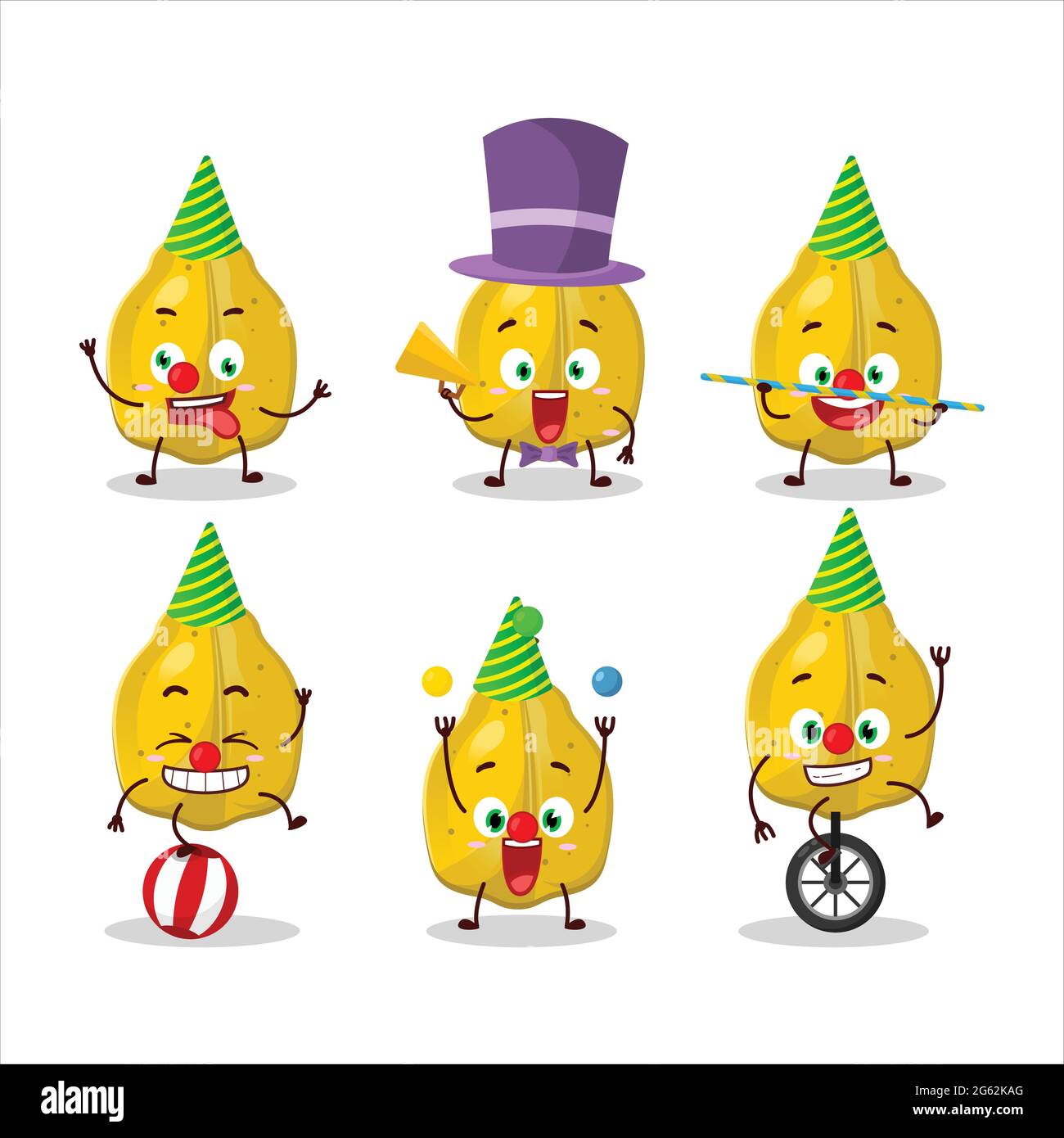 Cartoon character of quince with various circus shows. Vector ...